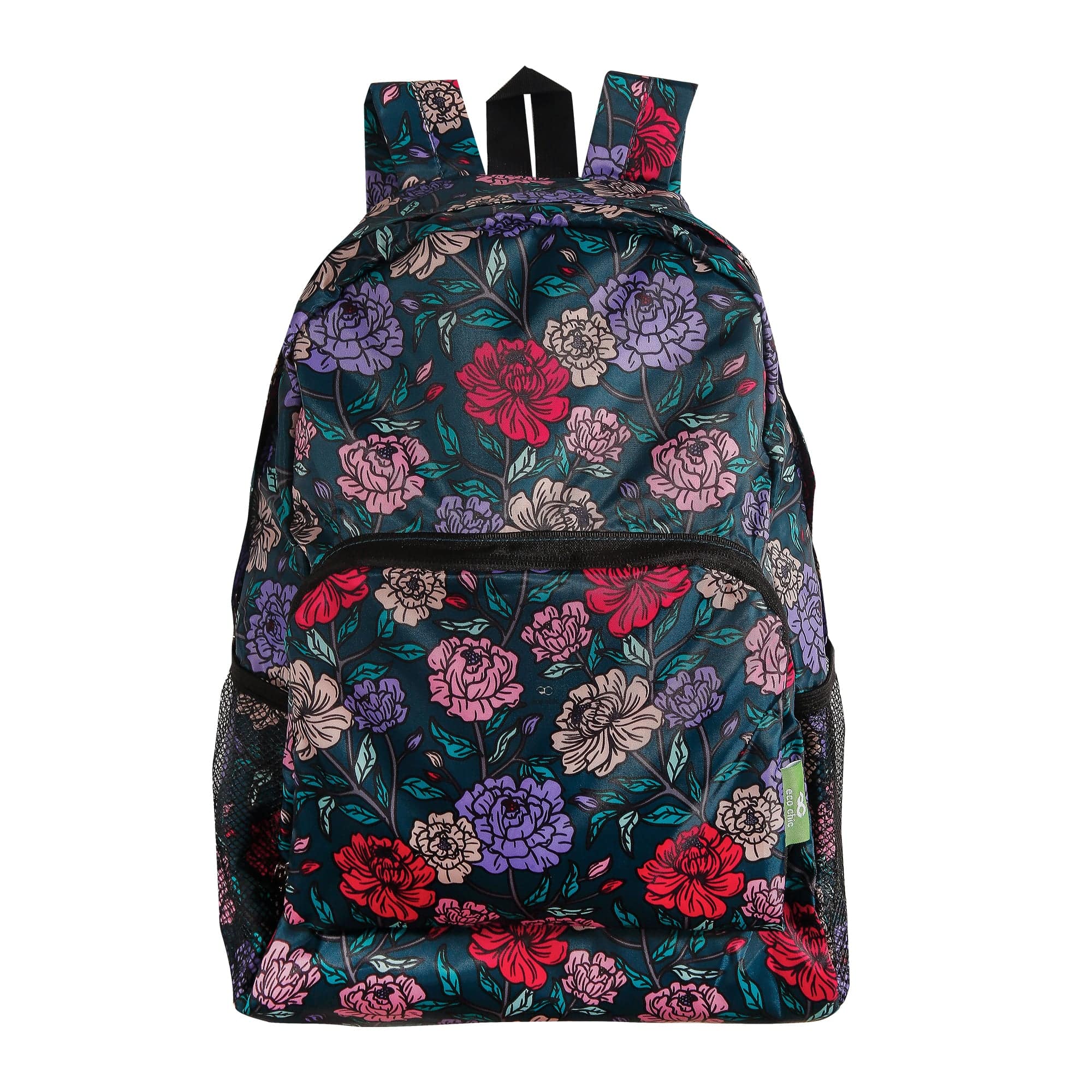 B84GN - Eco Chic Lightweight Foldable Backpack Big Bold Floral Green ...