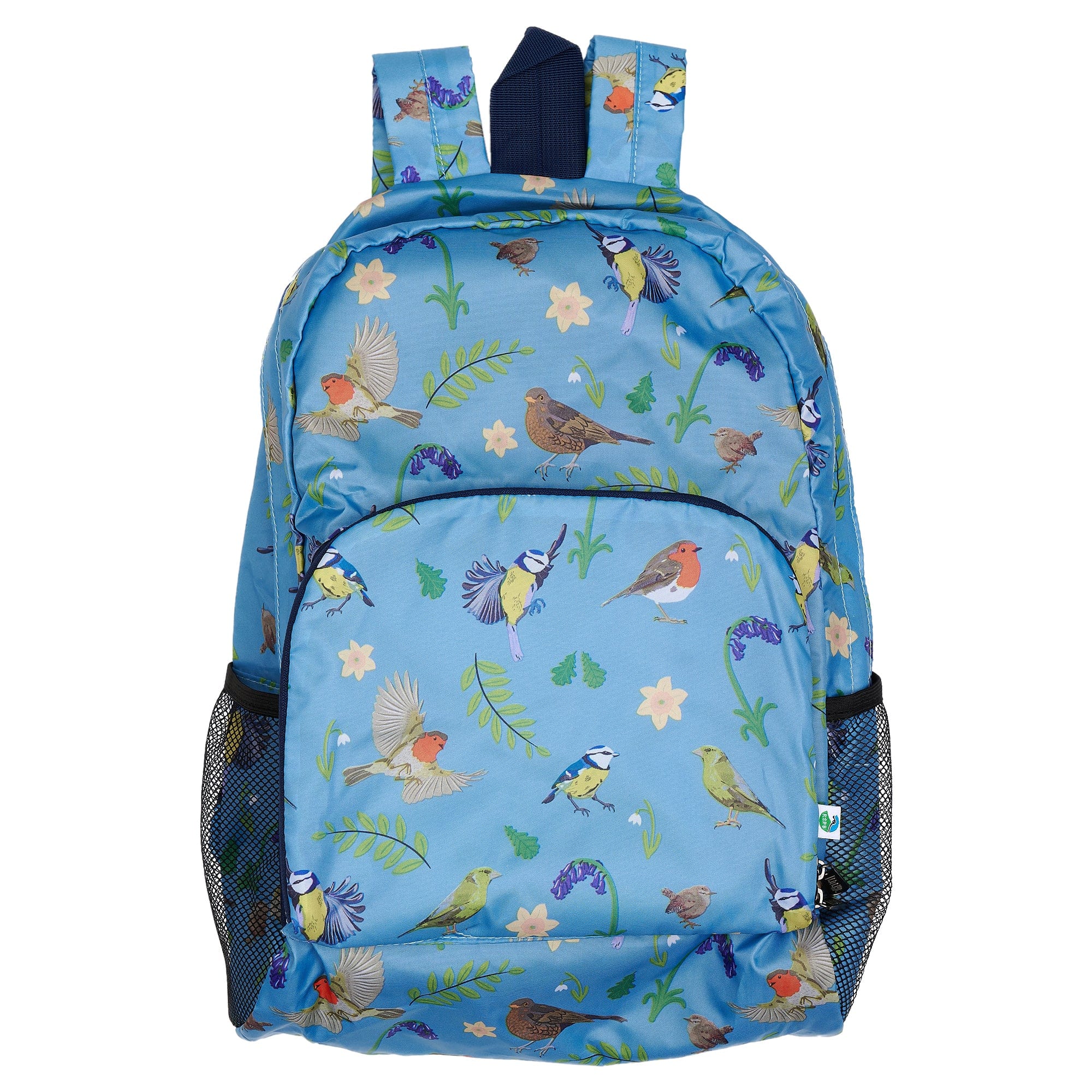 B74BU - Eco Chic Lightweight Foldable Backpack RSPB Birds Blue (Pack o ...